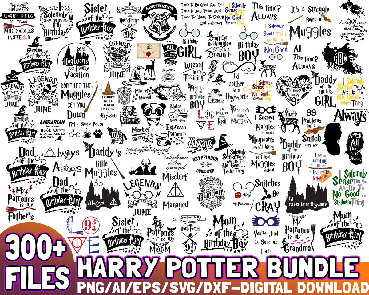 Harry Potter Bundle, Harry Potter SVG File Digital | Inspire Uplift