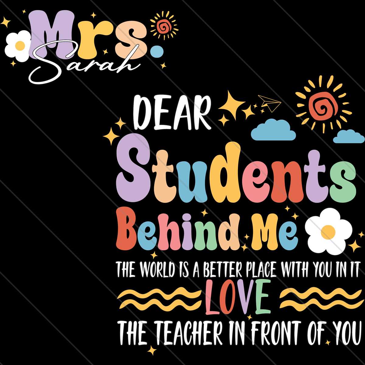 Personalized Teacher Svg, Dear Student Behind Me Svg, Teache - Inspire ...