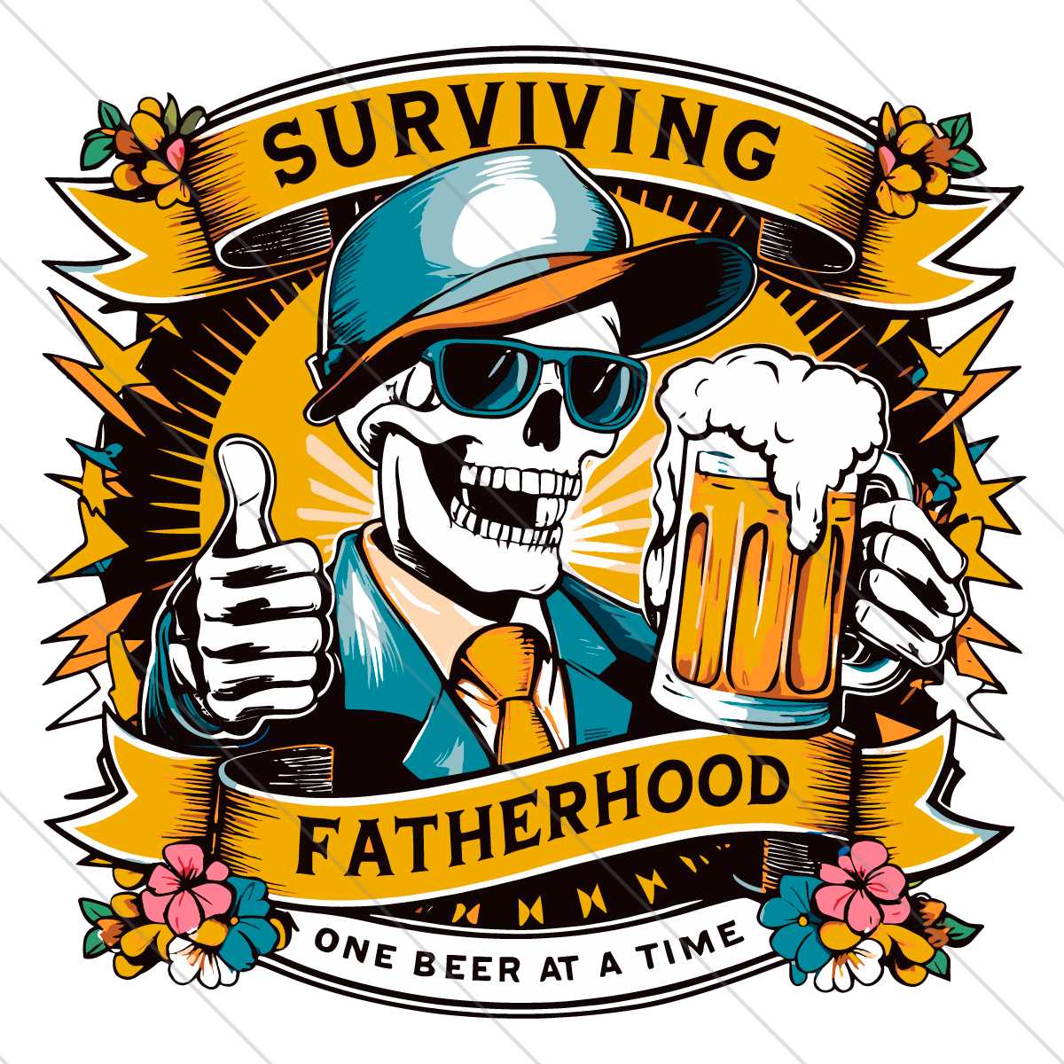 Surviving Fatherhood One Beer At A Time Png, Funny Dad Quote | Inspire ...