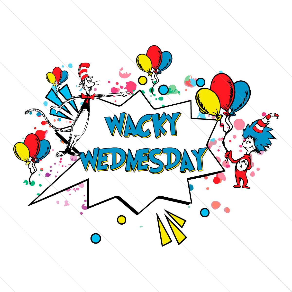 Wacky Wednesday Dr Seuss SVG File Download | Inspire Uplift