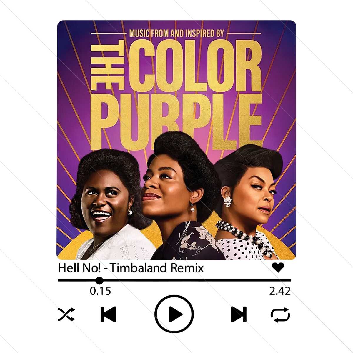 The Color Purple Movie Timbaland Remix PNG File Design - Inspire Uplift