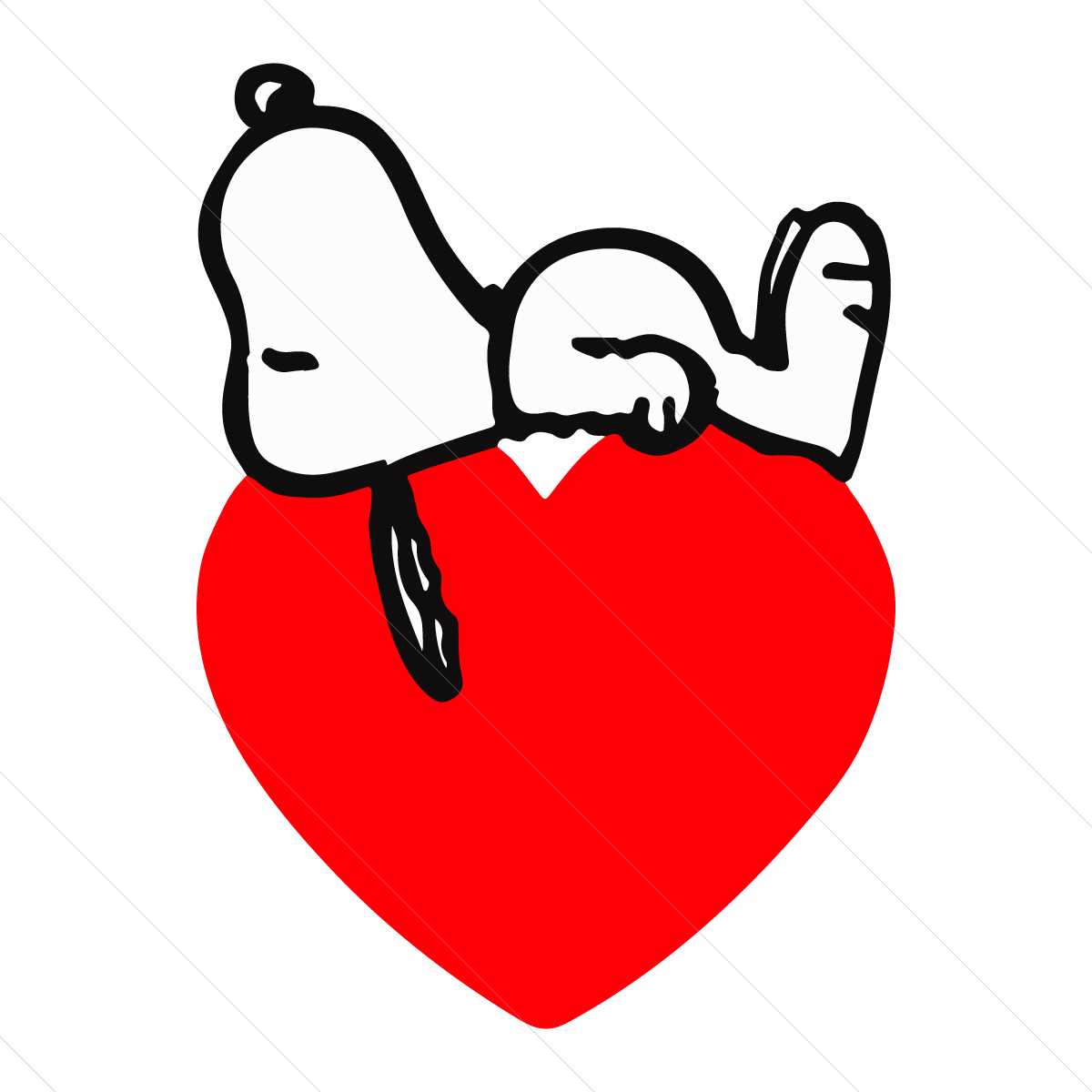 Cute Snoopy Valentine Heart SVG File Cricut - Inspire Uplift