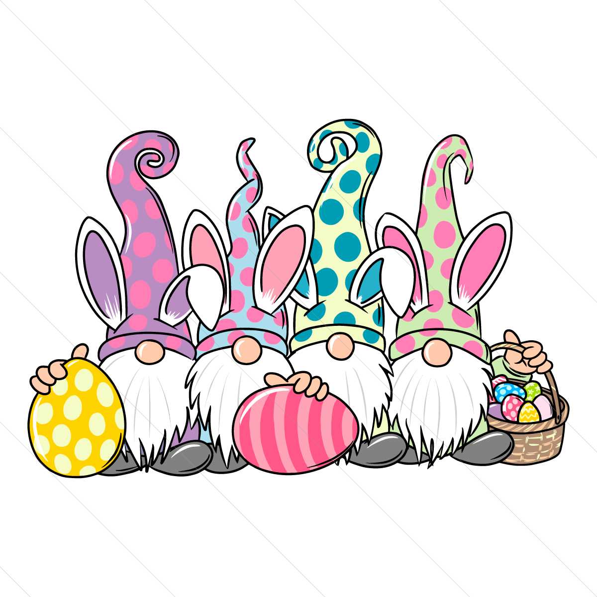 Easter Gnomes With Easter Eggs SVG File Cricut | Inspire Uplift