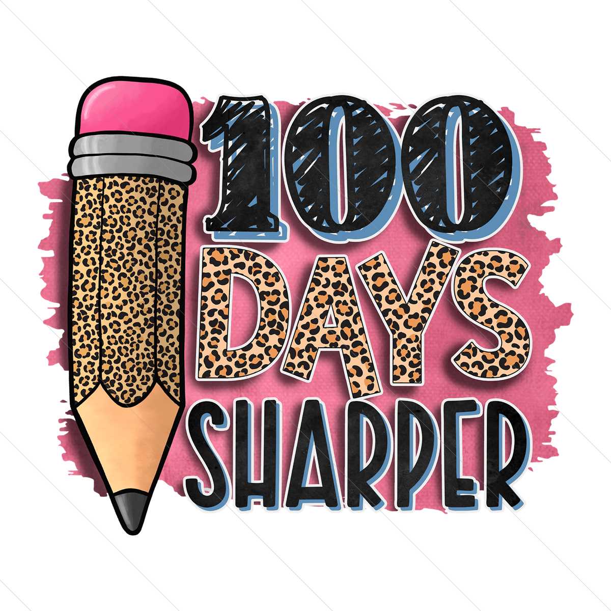 Leopard 100 Days Sharper Pencil PNG Instant Download | Inspire Uplift