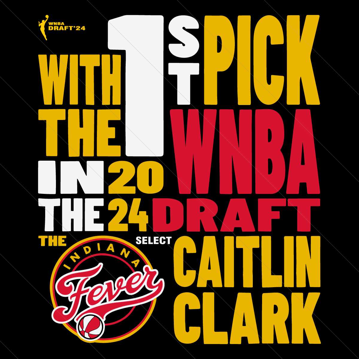 Caitlin Clark Indiana Fever 2024 WNBA Draft 1st Pick SVG | Inspire Uplift