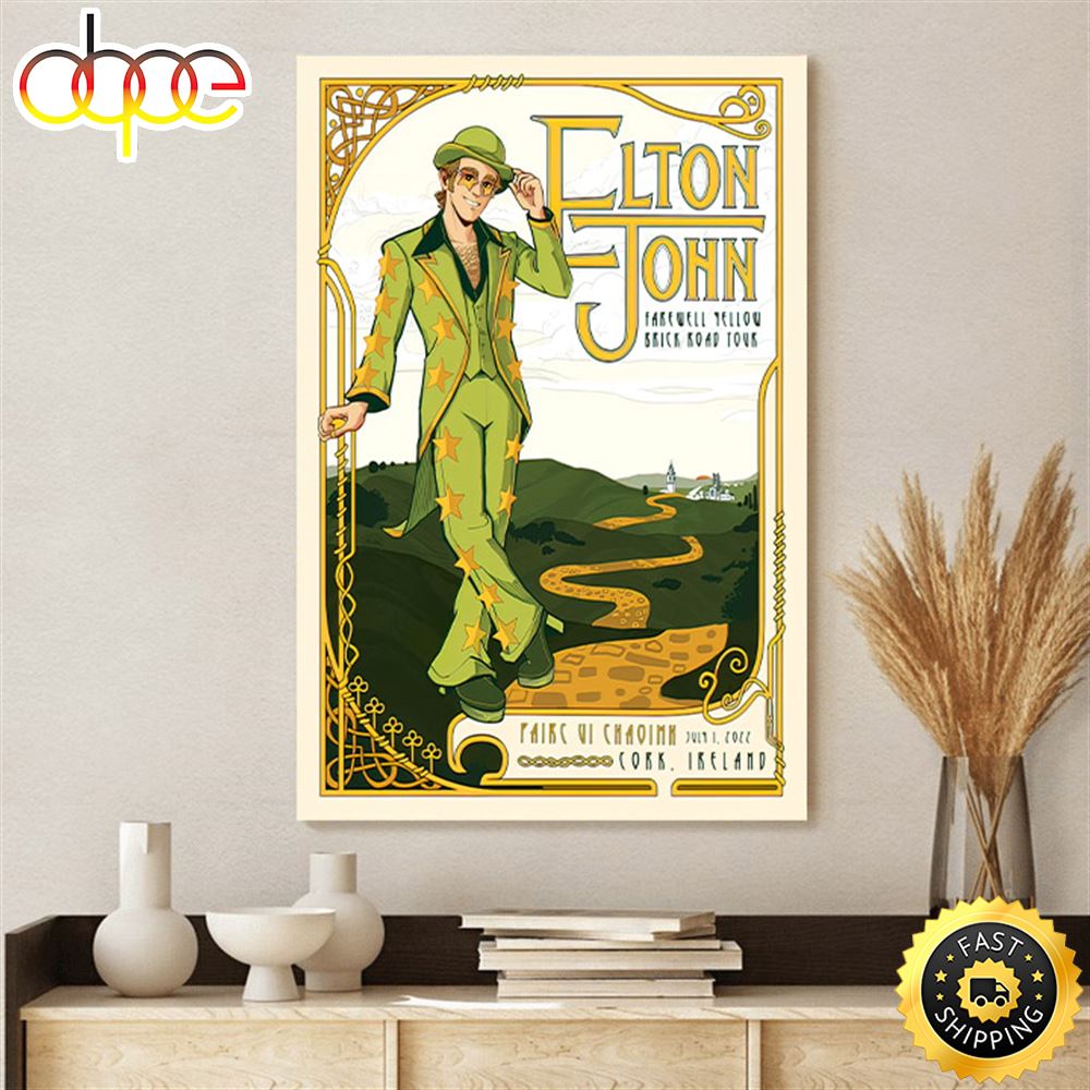 Elton John Cork Farewell Yellow Brick Road Tour Canvas Canva | Inspire ...