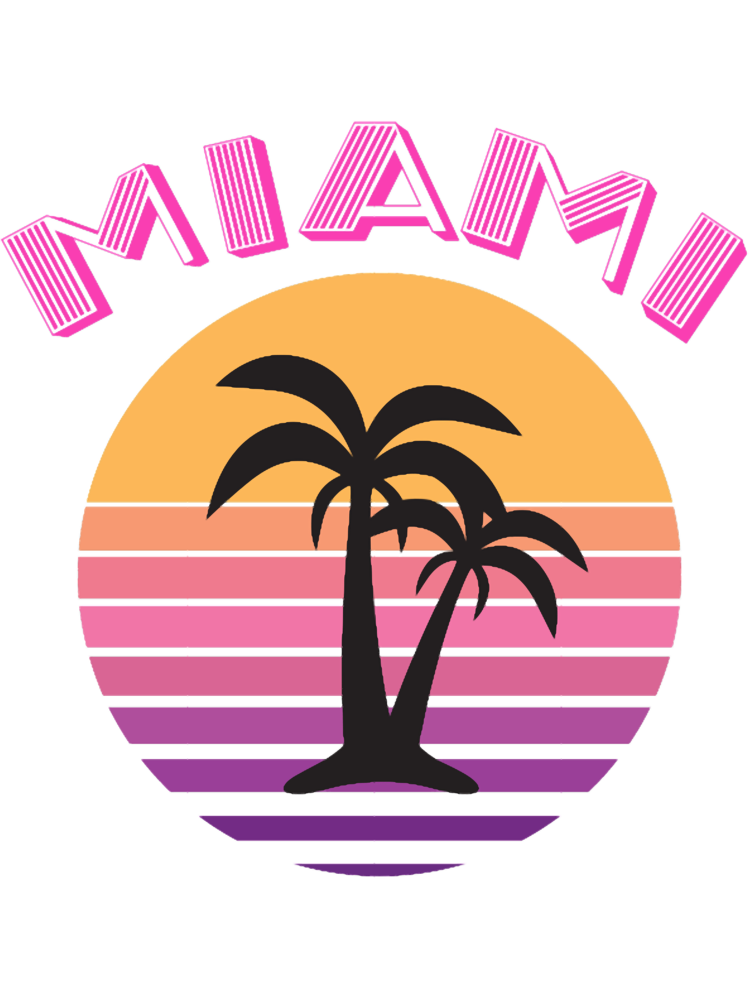 Miami State Retro Sunset Palm Trees | Inspire Uplift