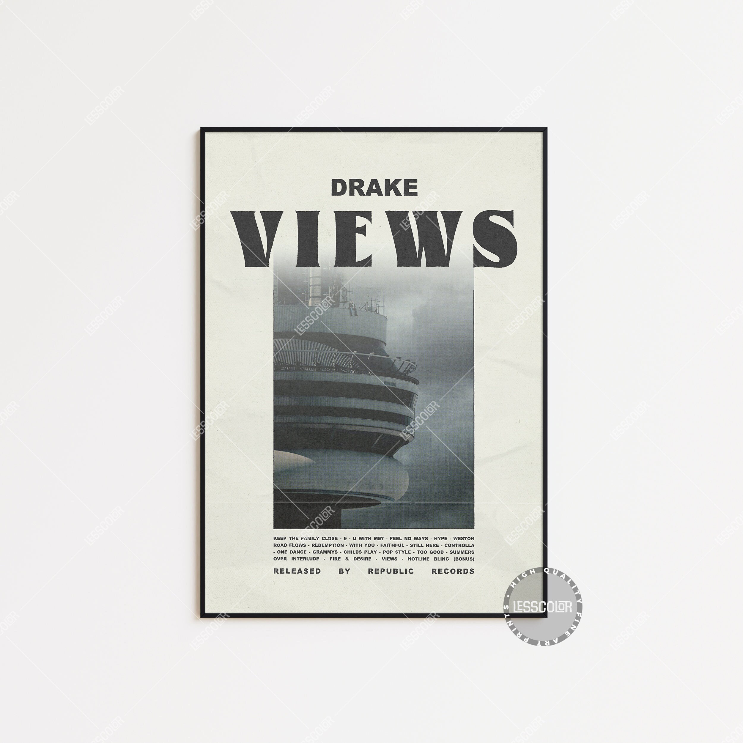 Drake Posters Views Poster, Album Cover Poster Poster Print - Inspire ...
