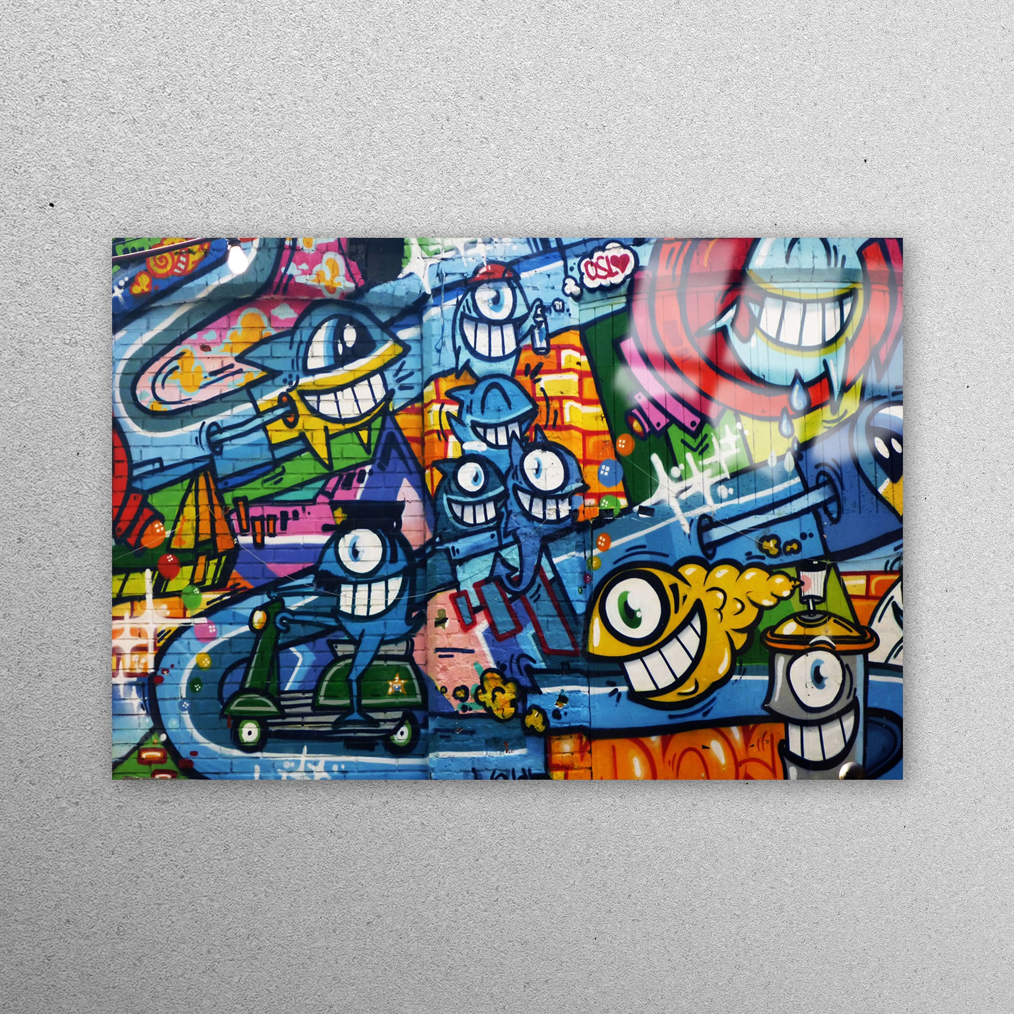 Glass Art, Glass Wall Art, Glass, Colorful Graffiti Glass De | Inspire ...