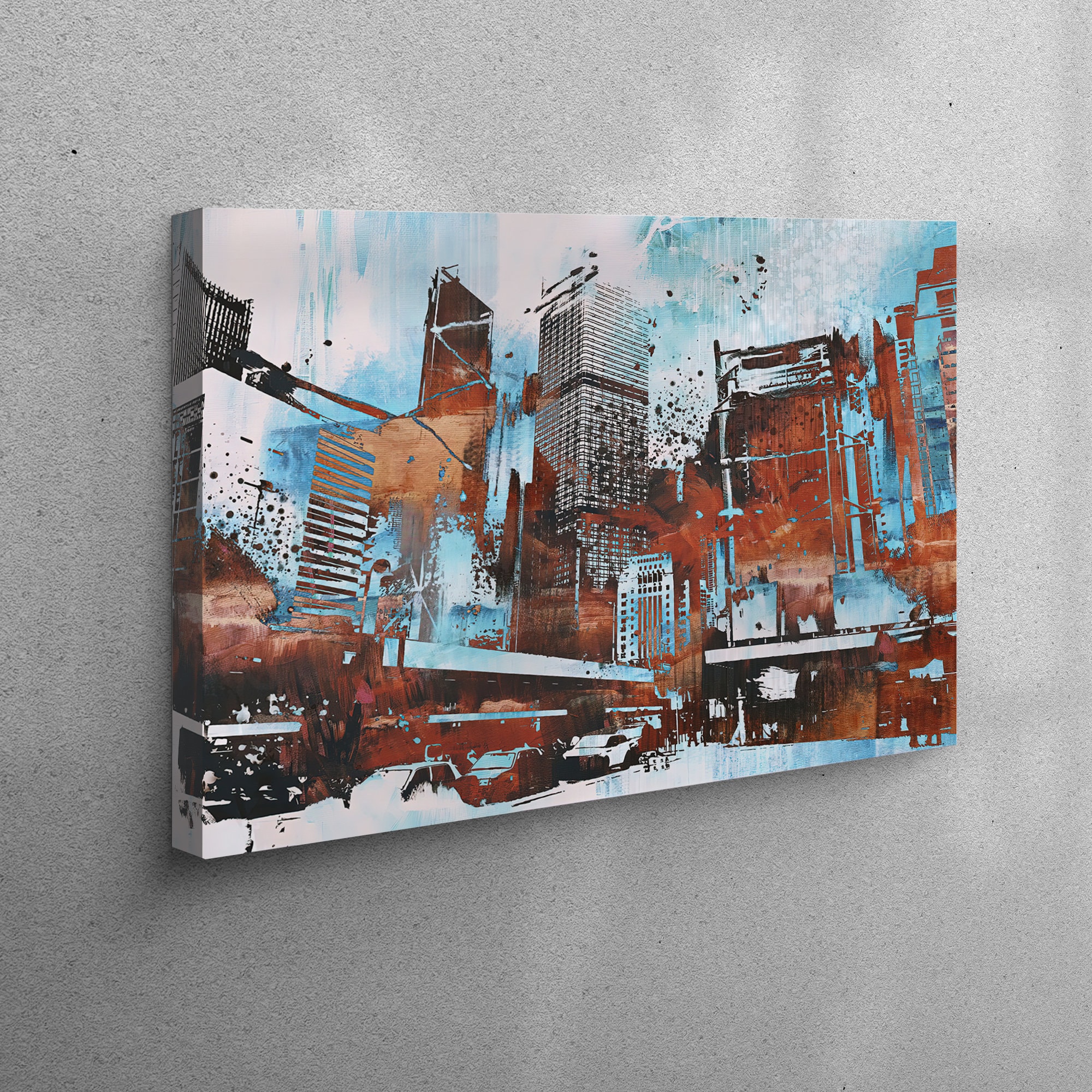 3D Canvas, Large Canvas, Large Wall Art, Skyscraper Painting | Inspire ...