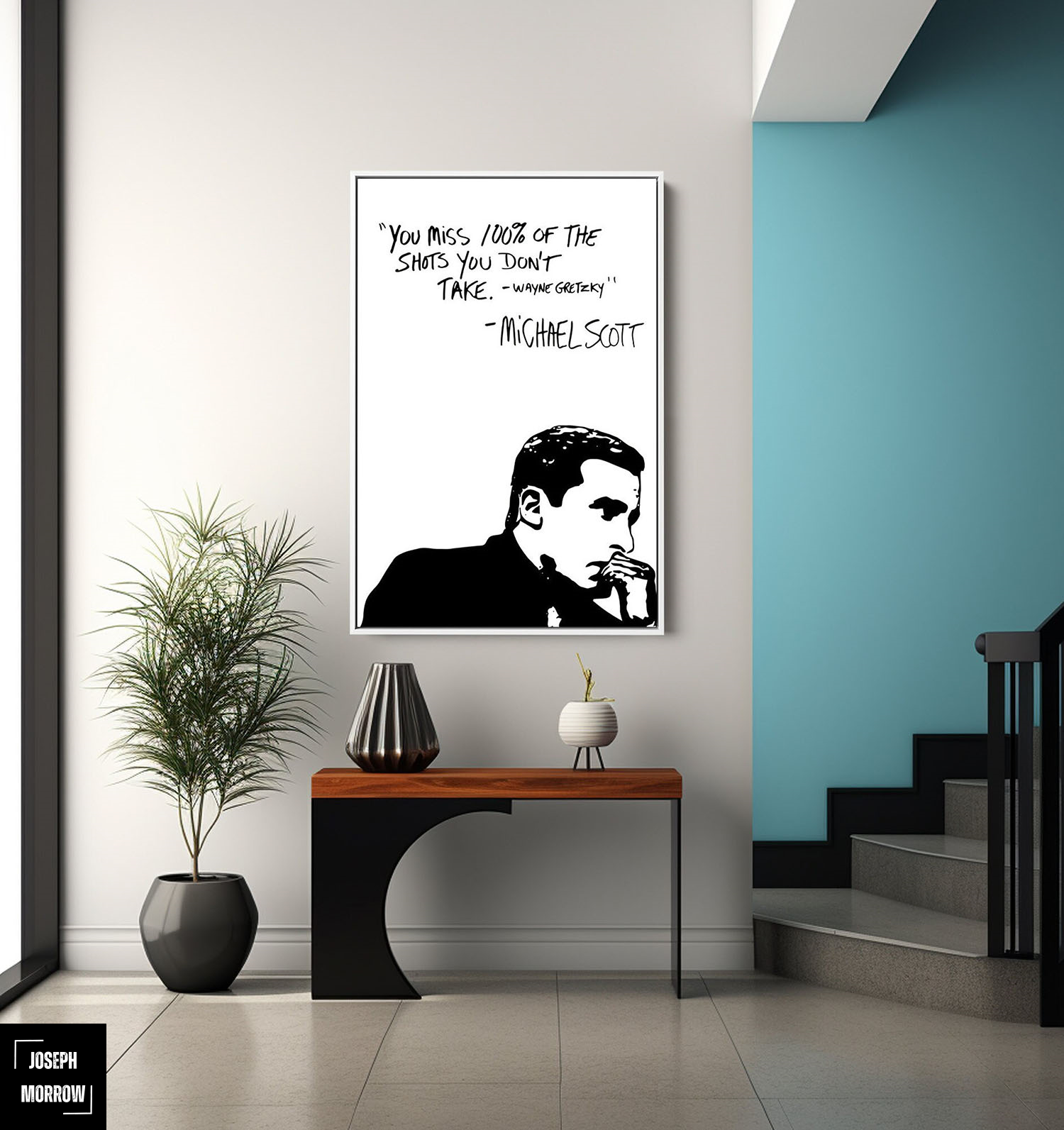 Michael Scott Wayne Gretzky Canvas Art Print, The Office Tv | Inspire ...