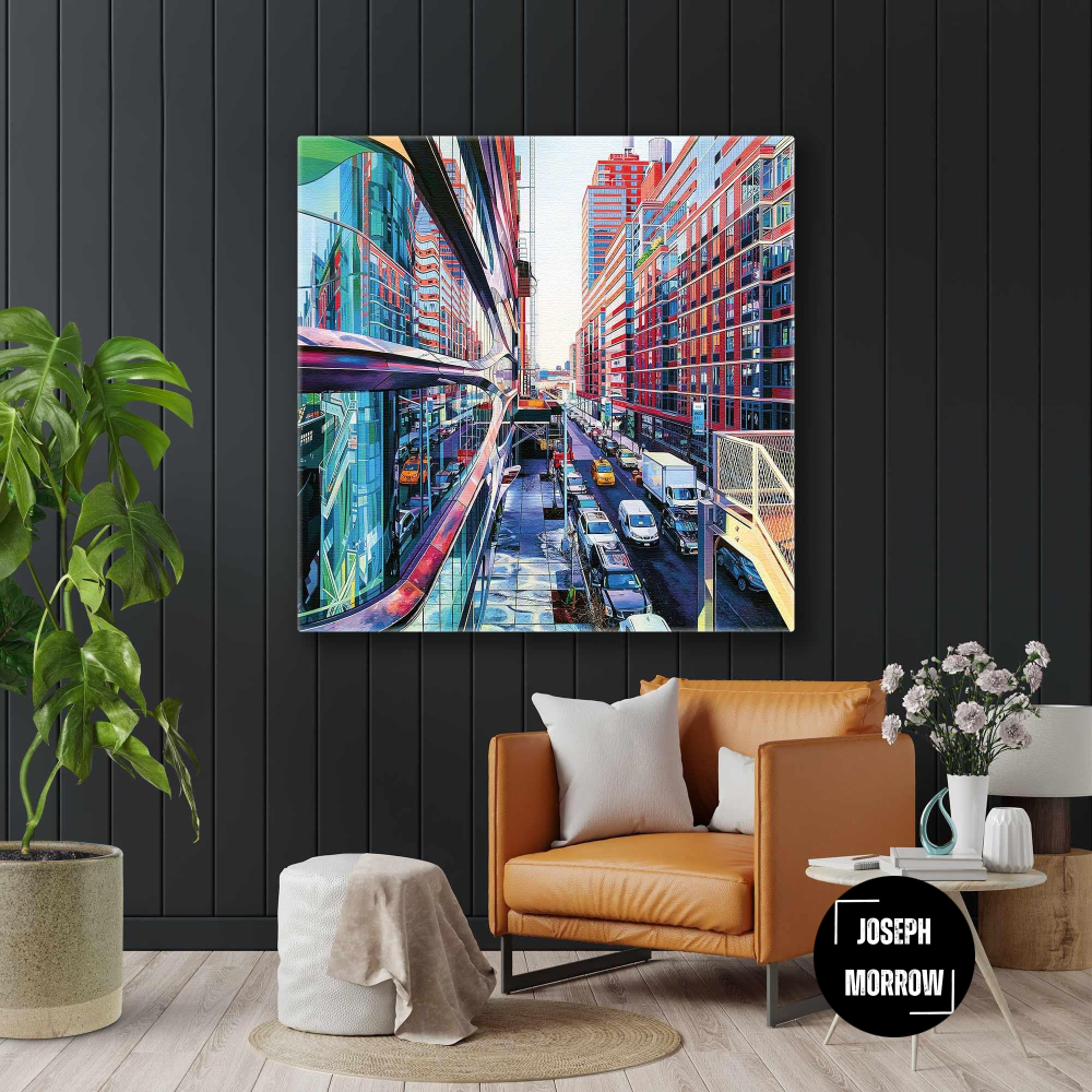 Modern City Canvas Art, City View Wall Art, Roll Up Canvas, | Inspire ...