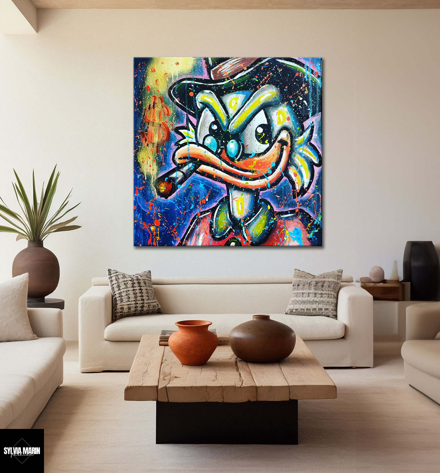 Mcduck Urban Design Pop Art Canvas,Scrooge Mcduck Poster, Sq - Inspire ...