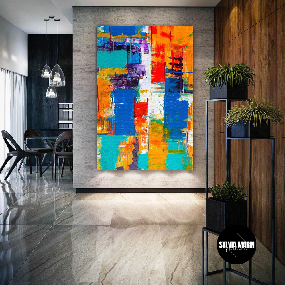 Colorful Wall Art, Modern Wall Art Decor, Living Room Wall A - Inspire ...