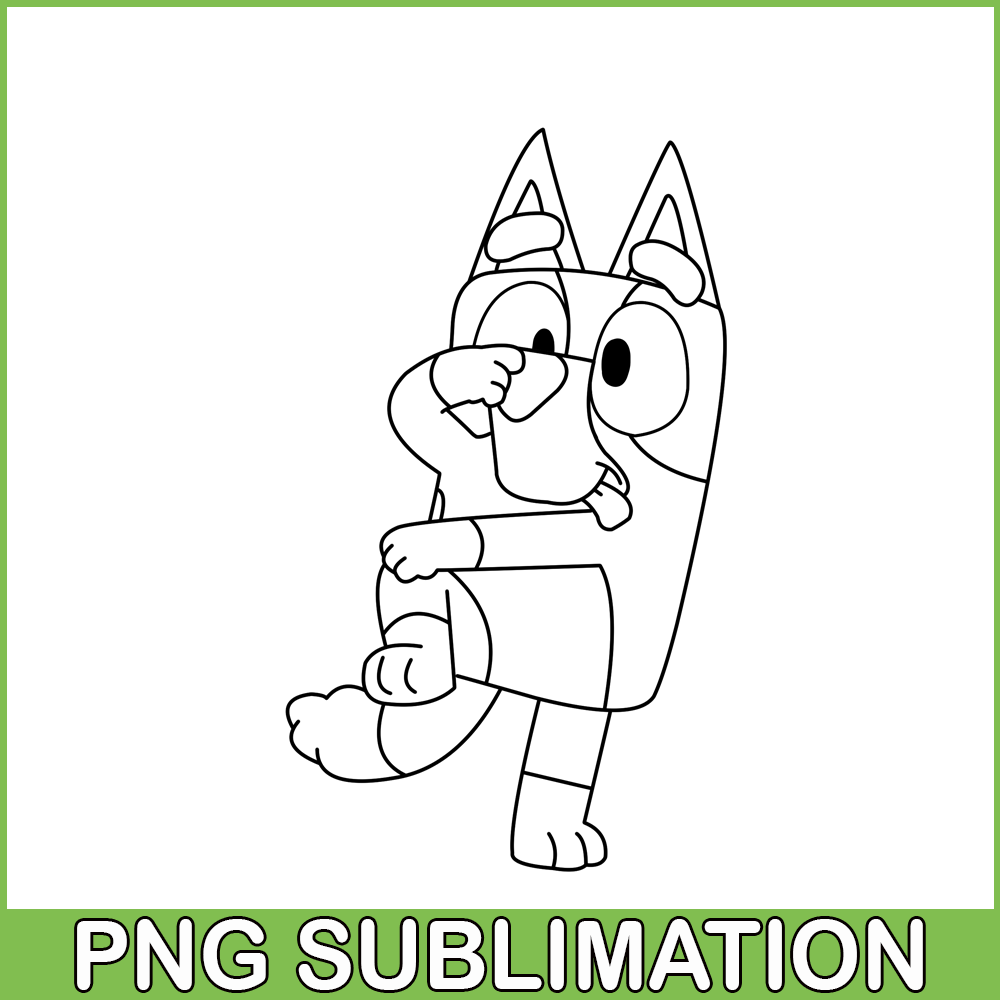Bluey 1 Line PNG Bluey Characters PNG Bluey Family PNG | Inspire Uplift