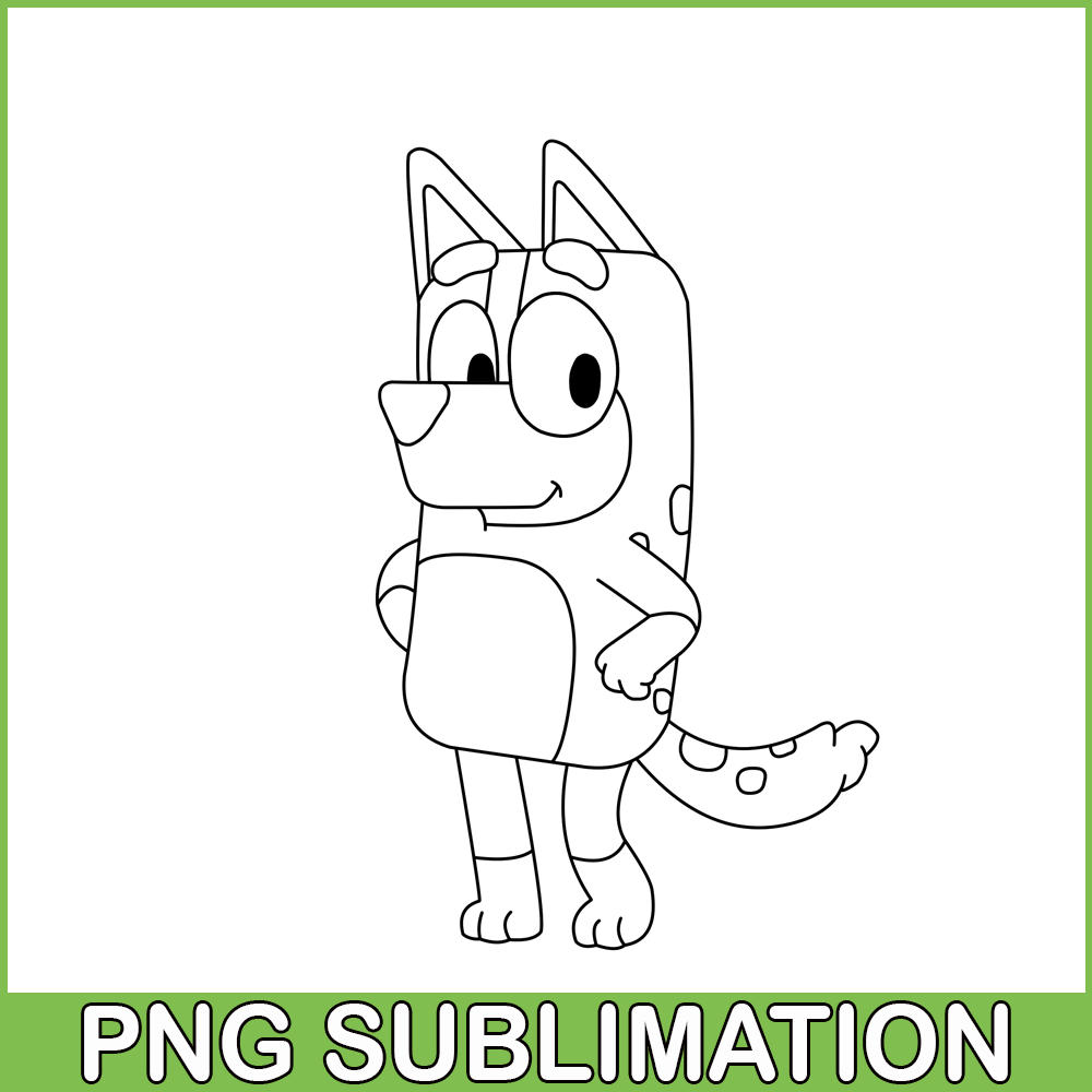 Chilli 1 Line PNG Cute Chilli PNG Bluey Family PNG | Inspire Uplift