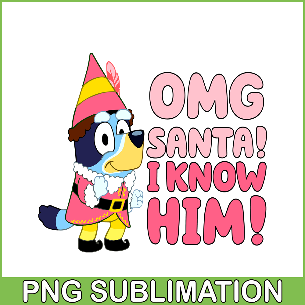 Bluey Know Santa PNG, Merry Christmas PNG, Bluey Costume PNG | Inspire ...