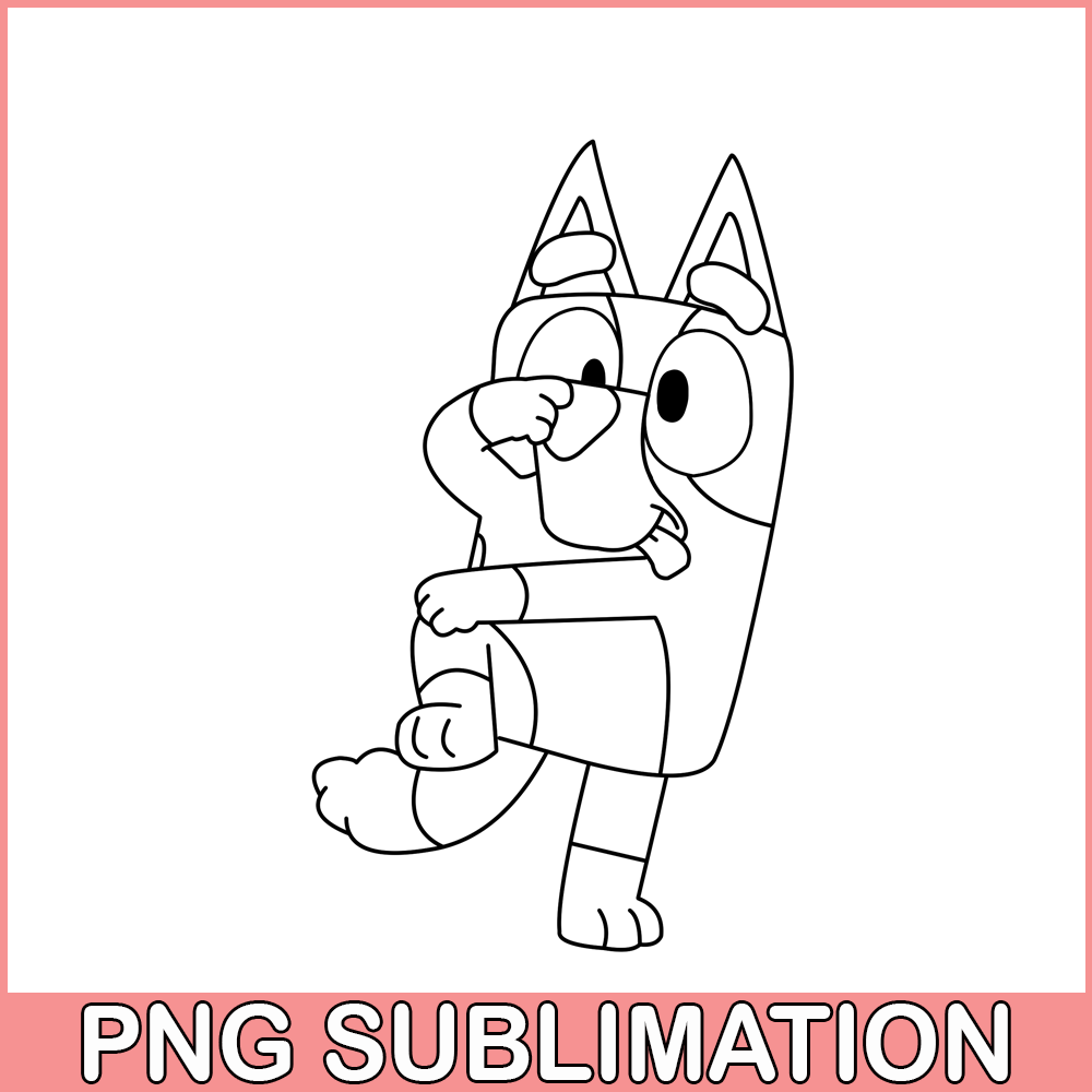 Bluey 1 Line PNG Bluey Characters PNG Bluey Family PNG | Inspire Uplift