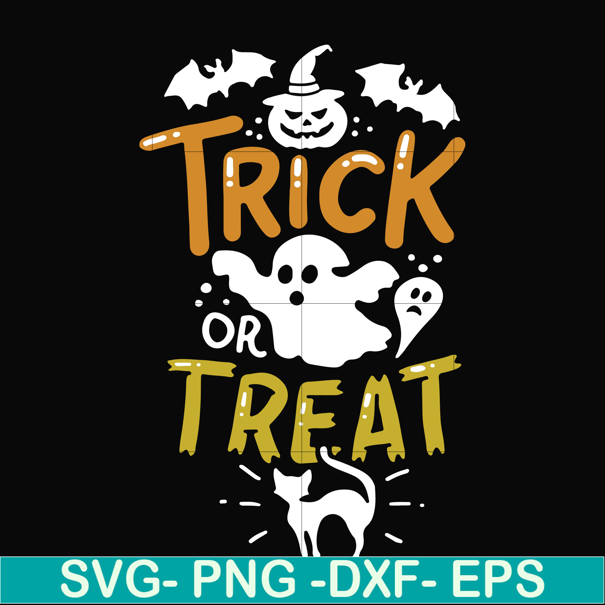 Trick or treat svg, halloween svg, png, dxf, eps digital fil | Inspire ...