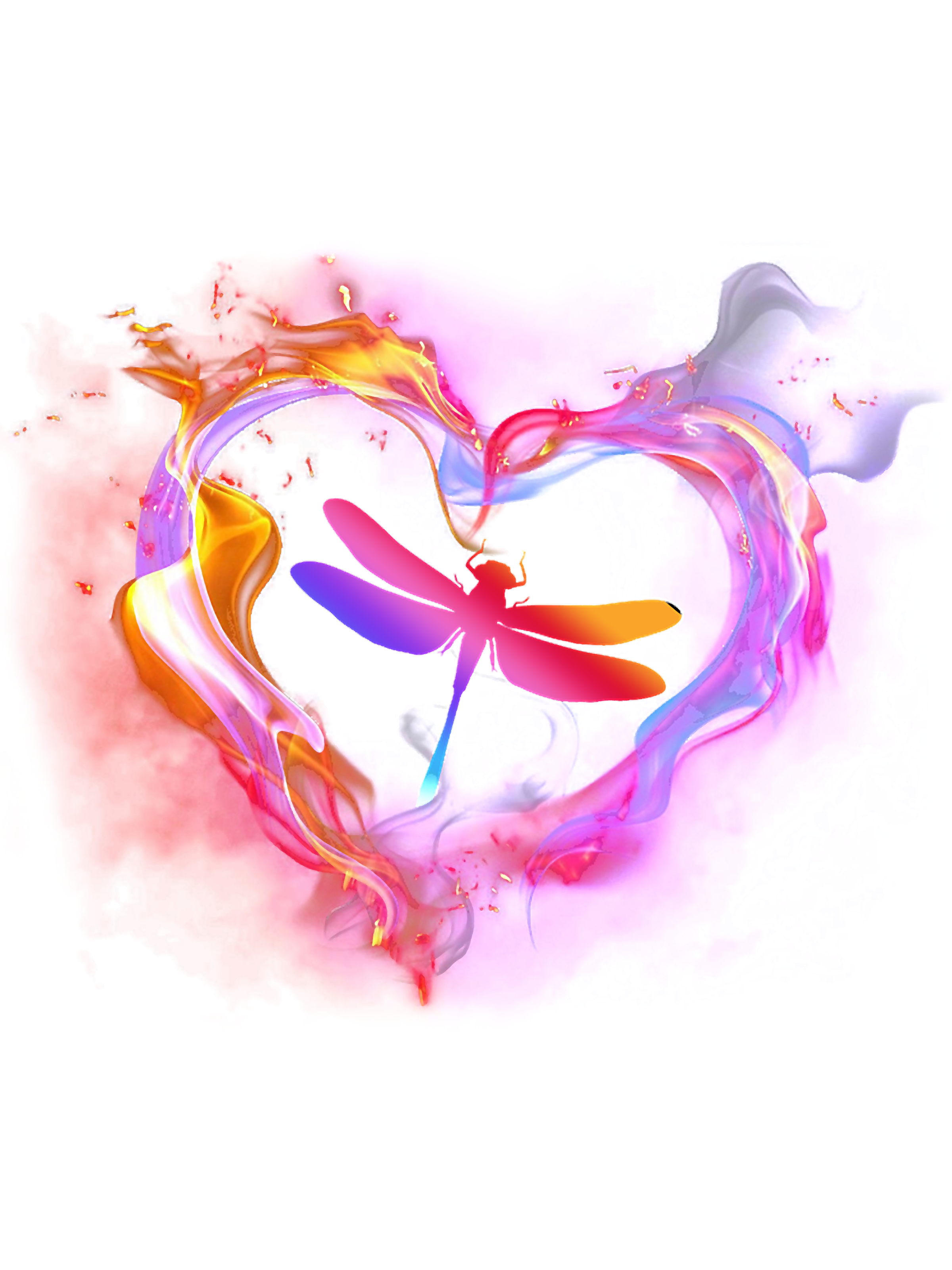 Dragonfly Watercolor Heart Art | Inspire Uplift