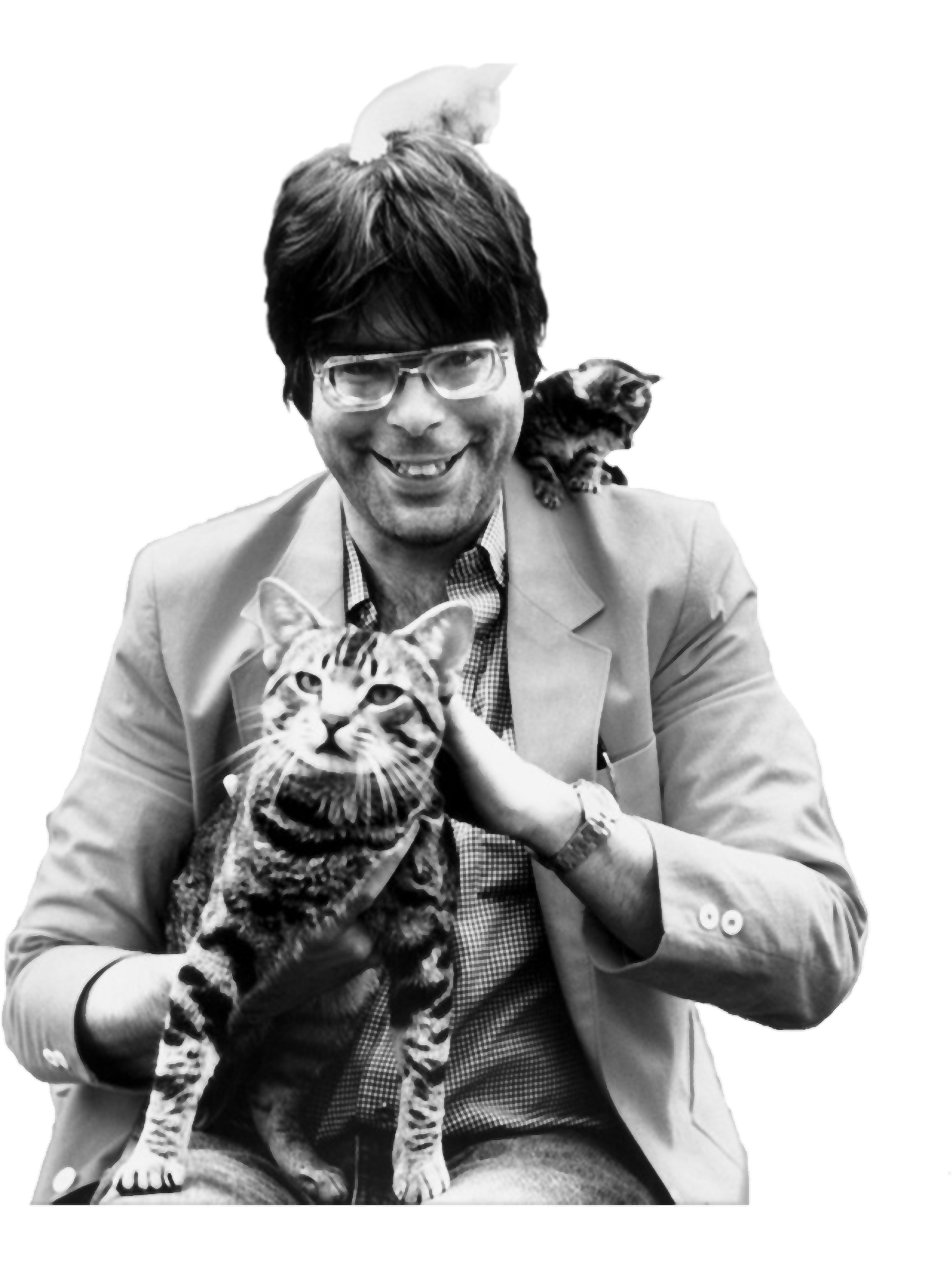 A young Stephen King covered in cats | Inspire Uplift