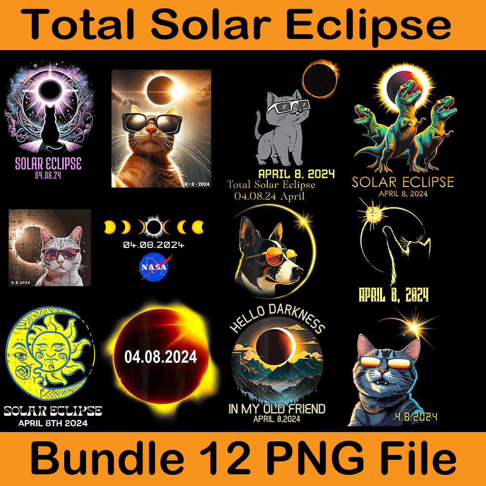 Total solar eclipse bundle Png, total solar eclipse png | Inspire Uplift