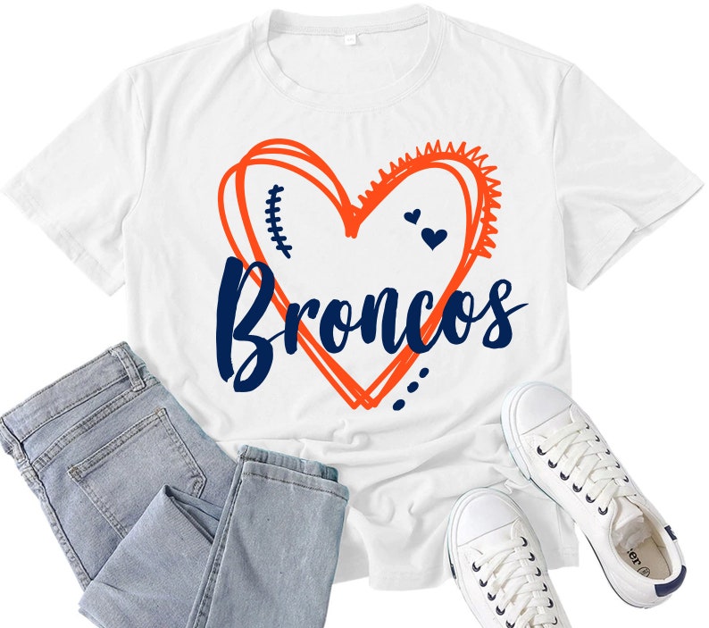 Broncos Heart SVG, Heart Designs Mascot svg,Broncos svg,Love | Inspire ...