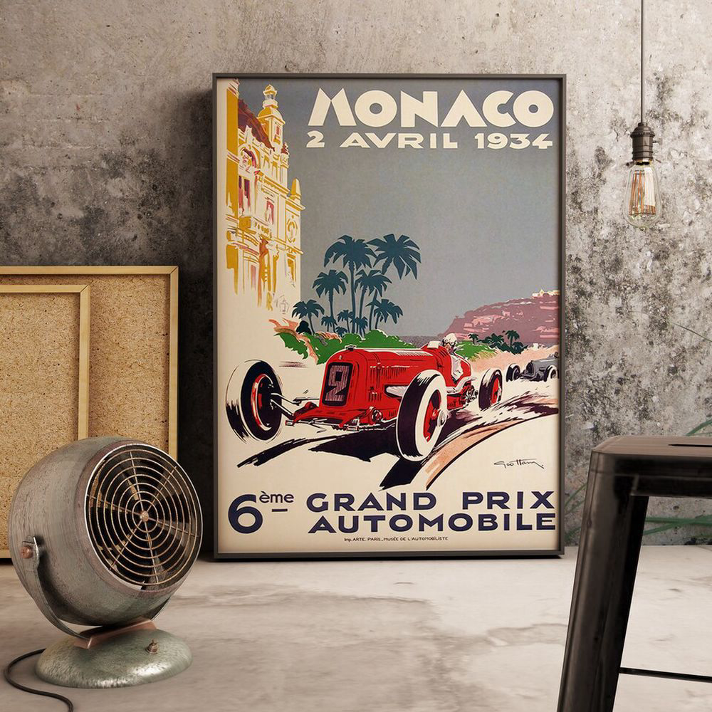Vintage Monaco Grand Prix Race Poster 1934 , Retro Grand Pri | Inspire ...