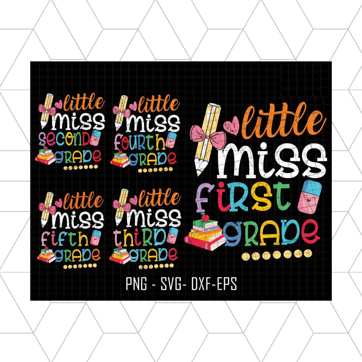 Back to School Svg Bundle, Little Miss First Grade Svg, 1st | Inspire ...