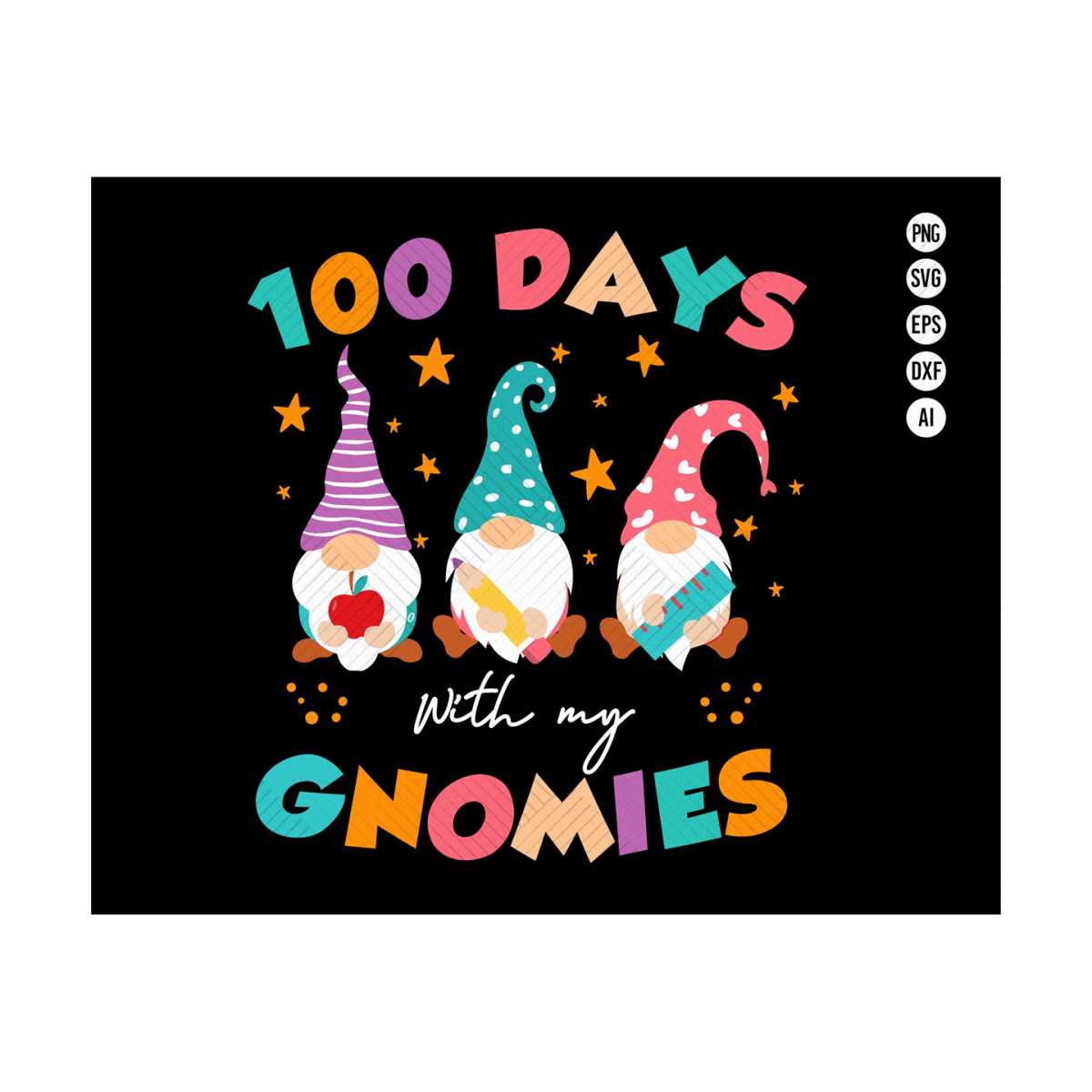 100th Day Of School Gnome SVG PNG , Teachers Students 100 Da - Inspire ...