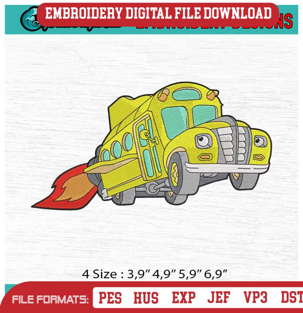 The Magic School Bus Disney Machine Embroidery Digitizing De | Inspire ...