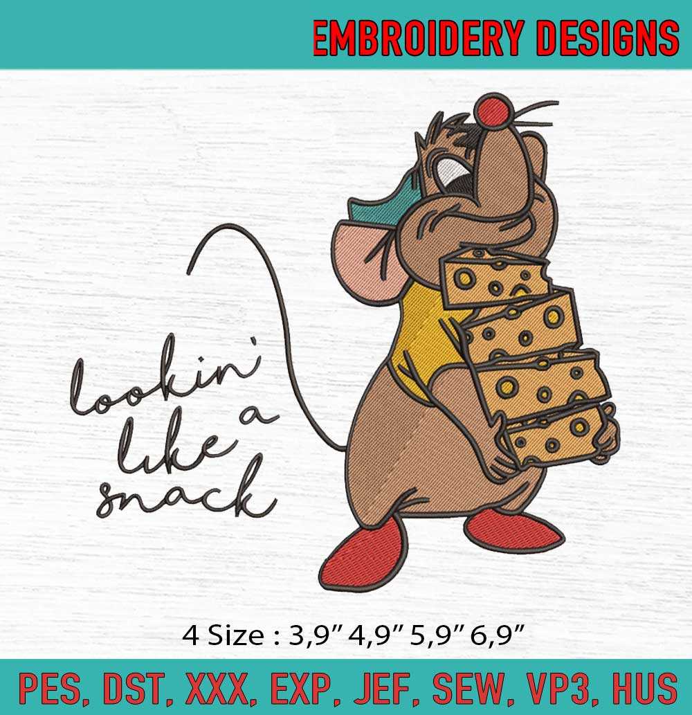 Disney Mouse Gus Cinderella Cheese Pawn Mouse Machine Embroi | Inspire ...