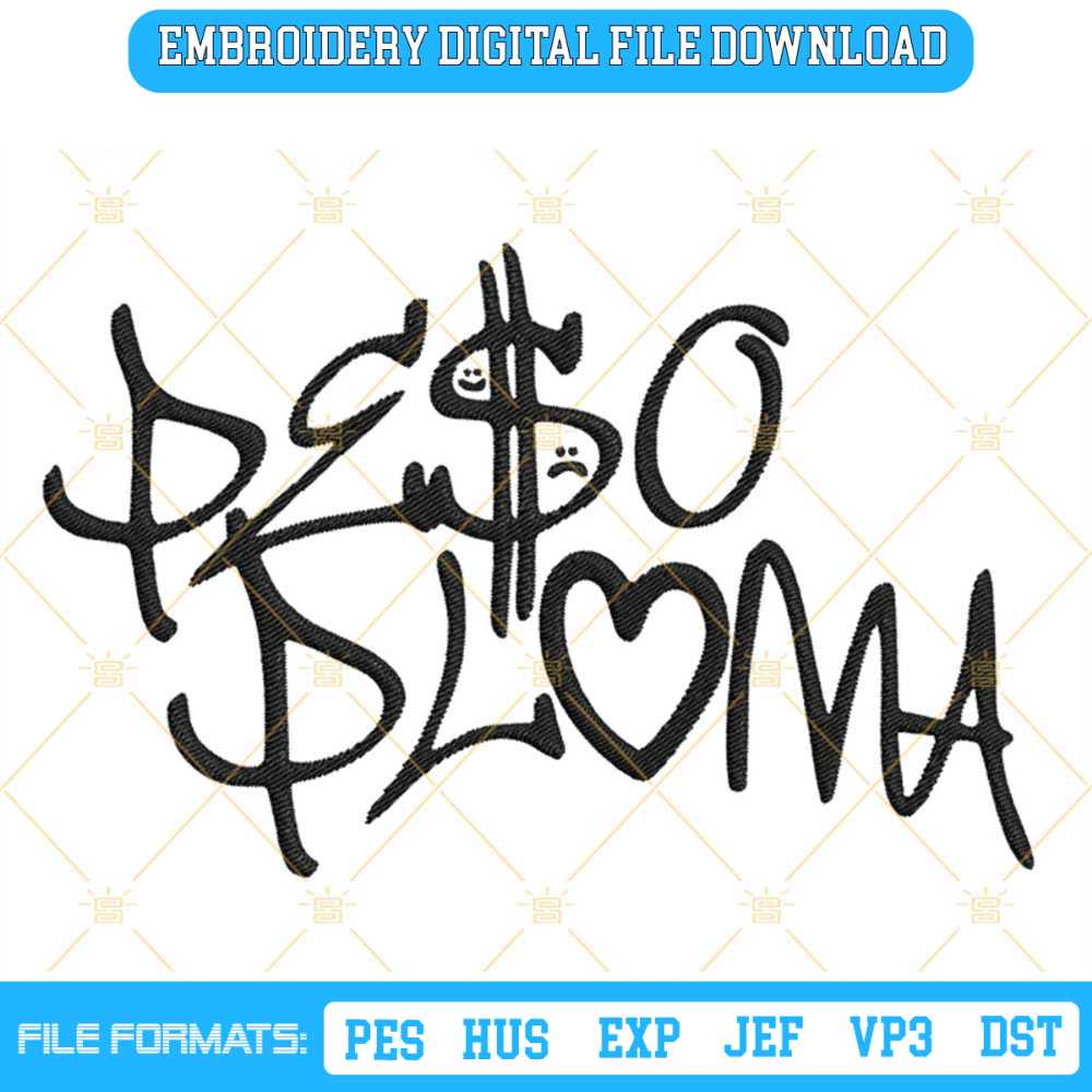 Peso Pluma Signature Embroidery Design, Peso Pluma Logo Embr | Inspire ...