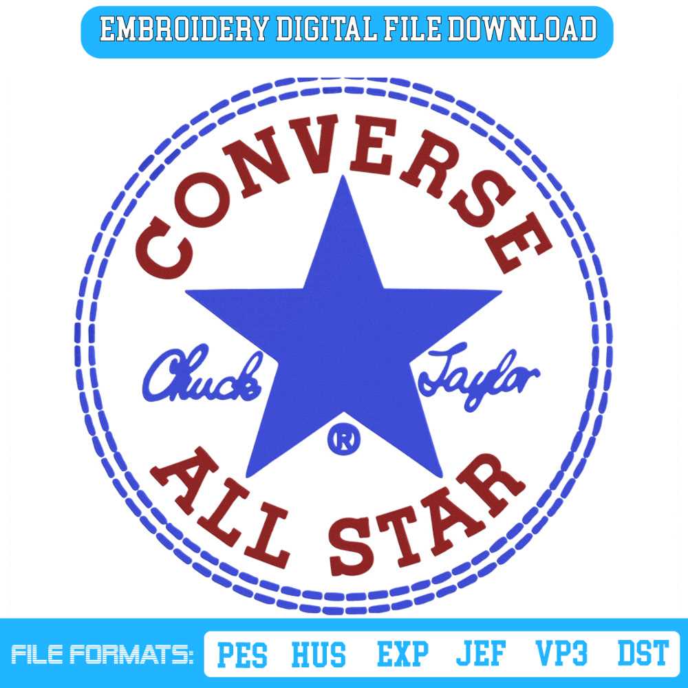 Converse Chuck Taylor All Star Logo Embroidery Designs File | Inspire ...