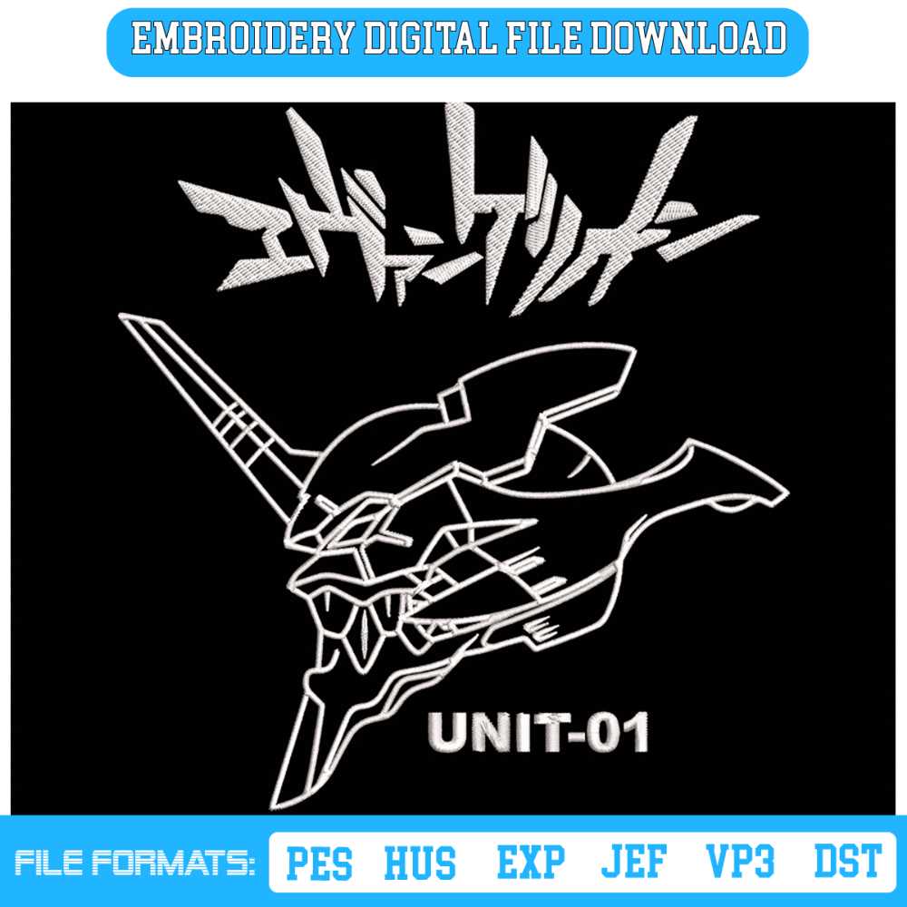 Evangelion EVA Unit 01 Embroidery Designs File, Neon Genesis | Inspire ...