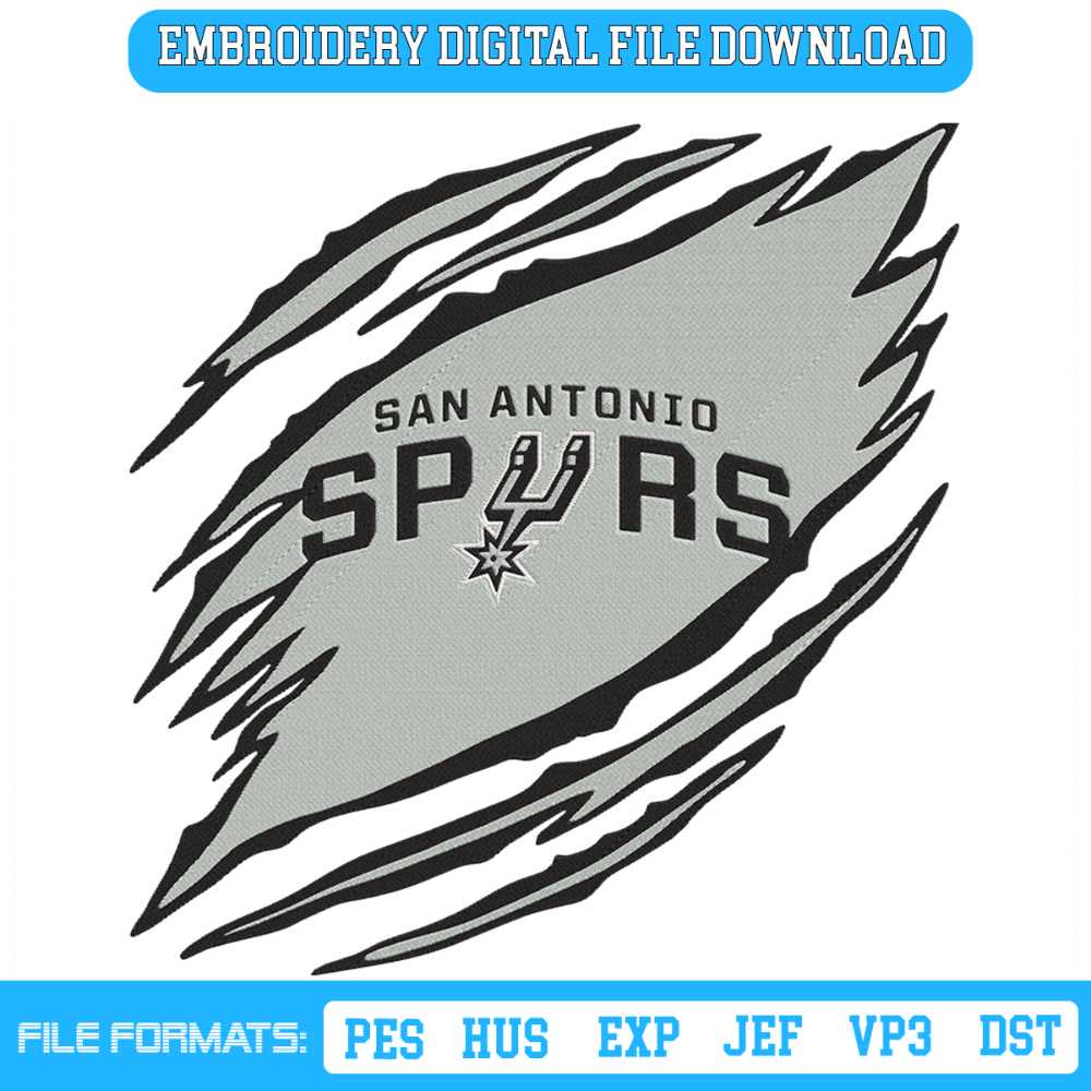 San Antonio Spurs NBA Embroidery Designs File, San Antonio | Inspire Uplift