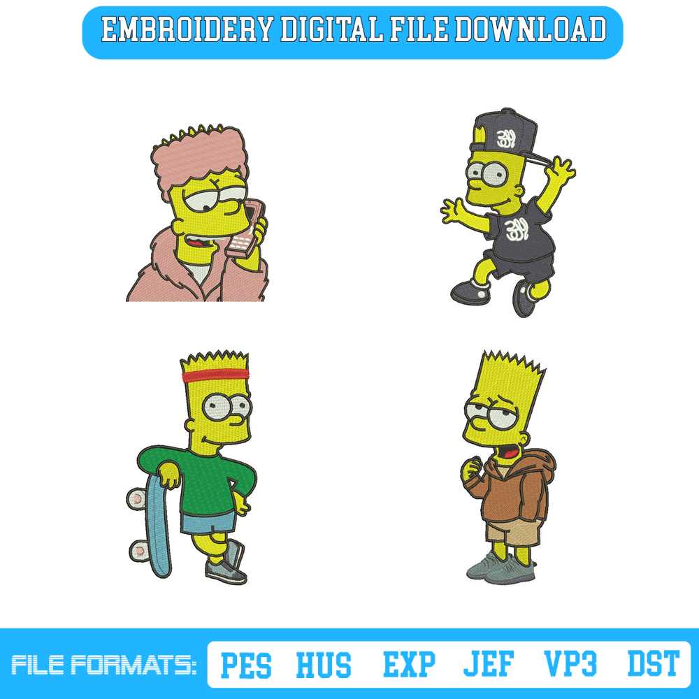 Embroidery designs bart, embroidery designs for machine, emb | Inspire Uplift