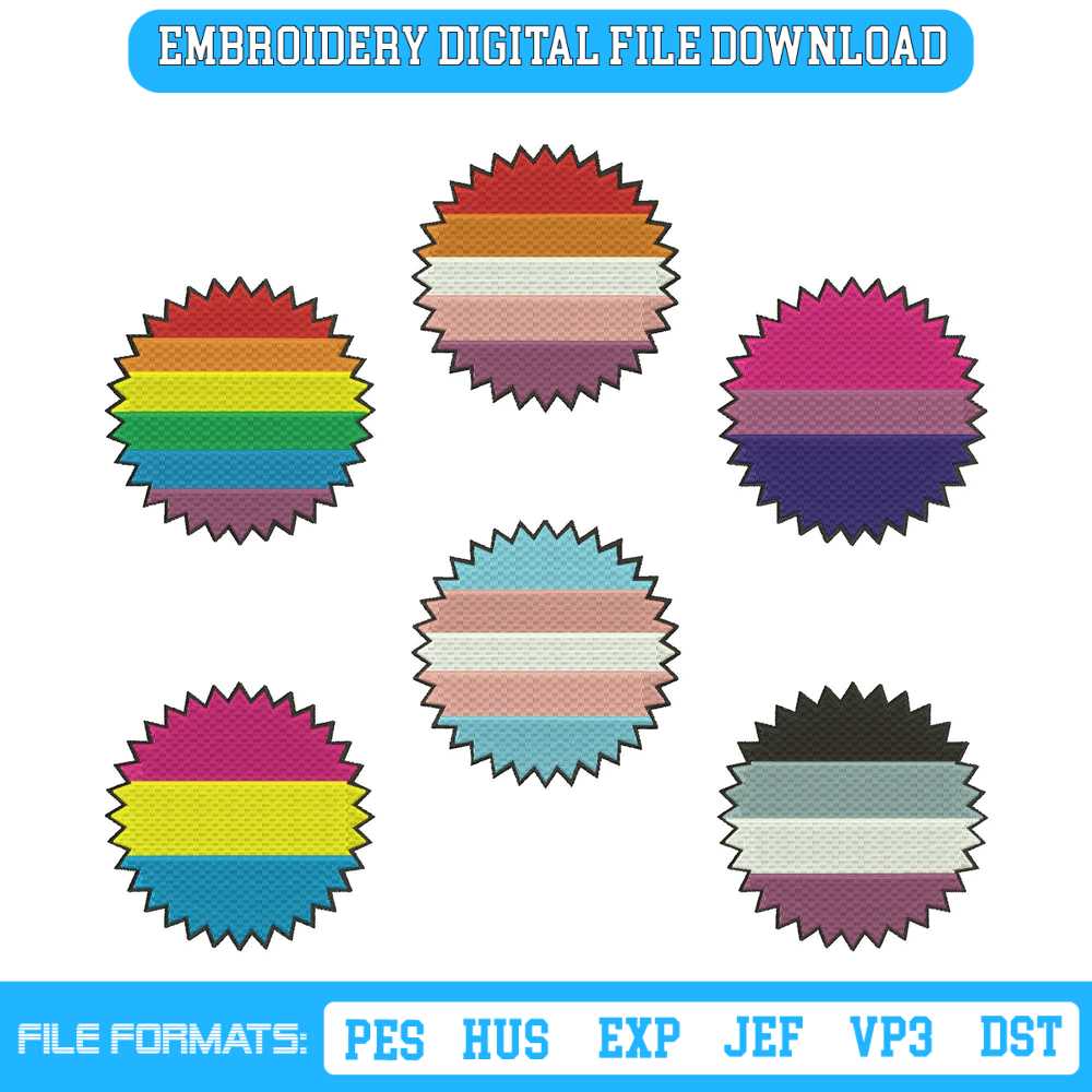 Lgbtq flags embroidery designs, pride flags embroidery desig | Inspire ...