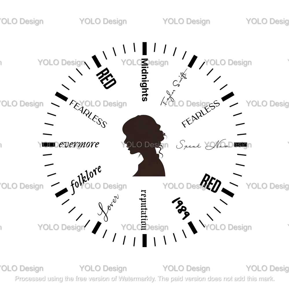 Taylor PNG, Album Clock Face Design, Taylor Swiftie Merch, S | Inspire ...