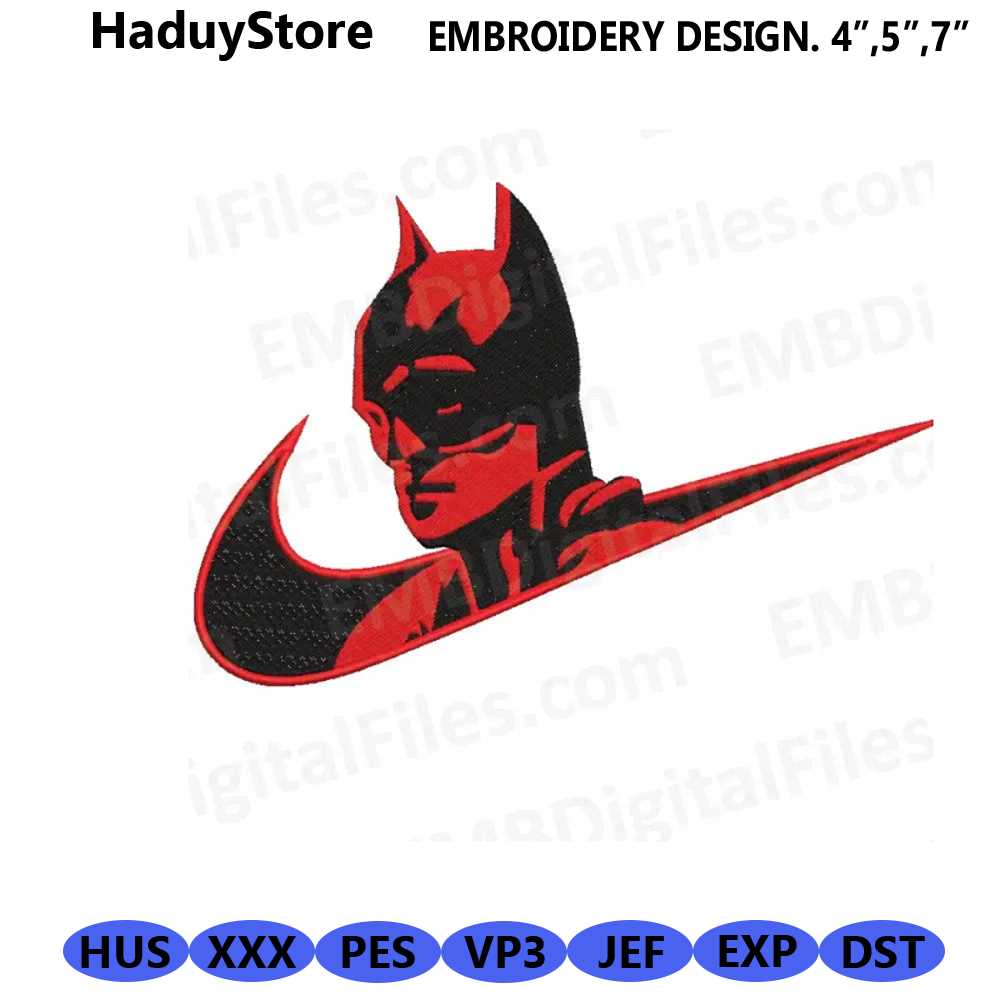 The batman swoosh embroidery file, Cute Anime Embroidery Des | Inspire ...
