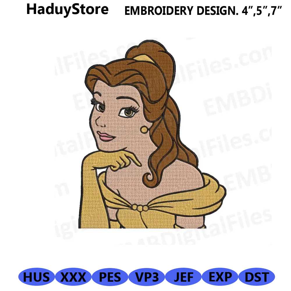 Beauty of Disney Princess Belle embroidery design, Disney Ca | Inspire ...