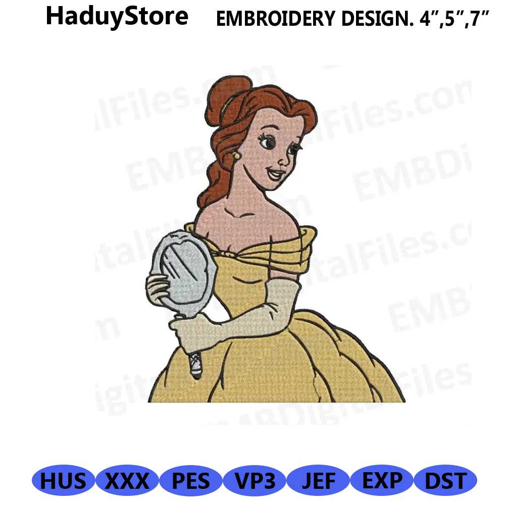 Belle disney princess embroidery design, Cartoon Embroidery | Inspire ...