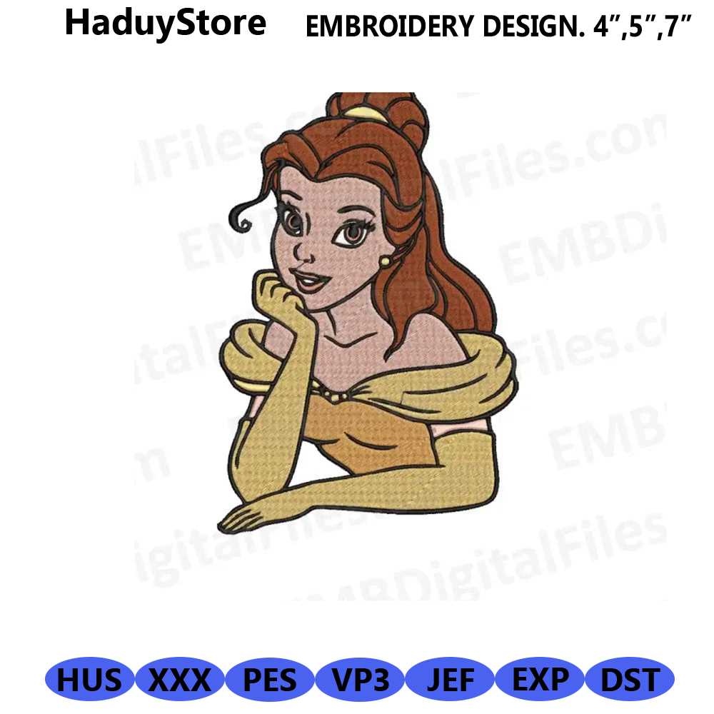 Belle Disney Princess embroidery design, Disney Cartoon Embr | Inspire ...