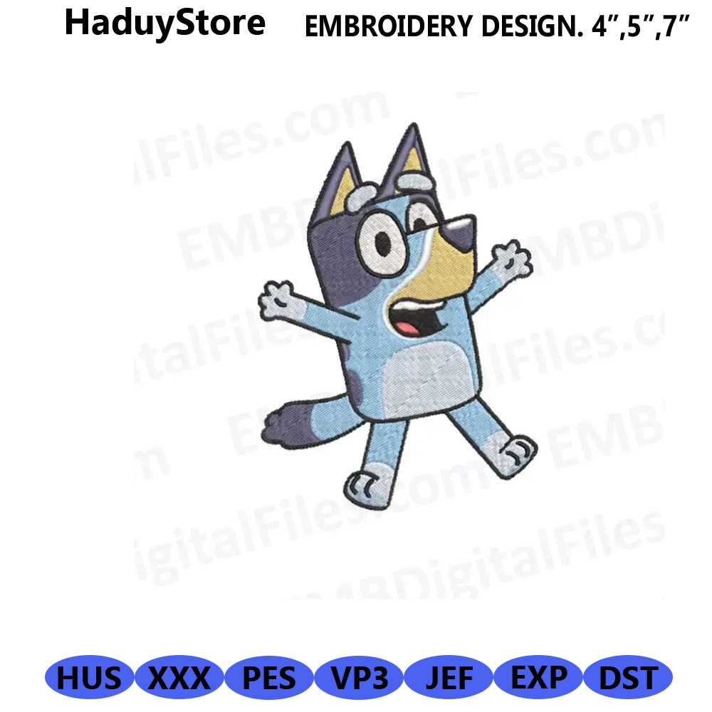 Bluey Australian Cattle Dog machine embroidery files, PES, D | Inspire ...
