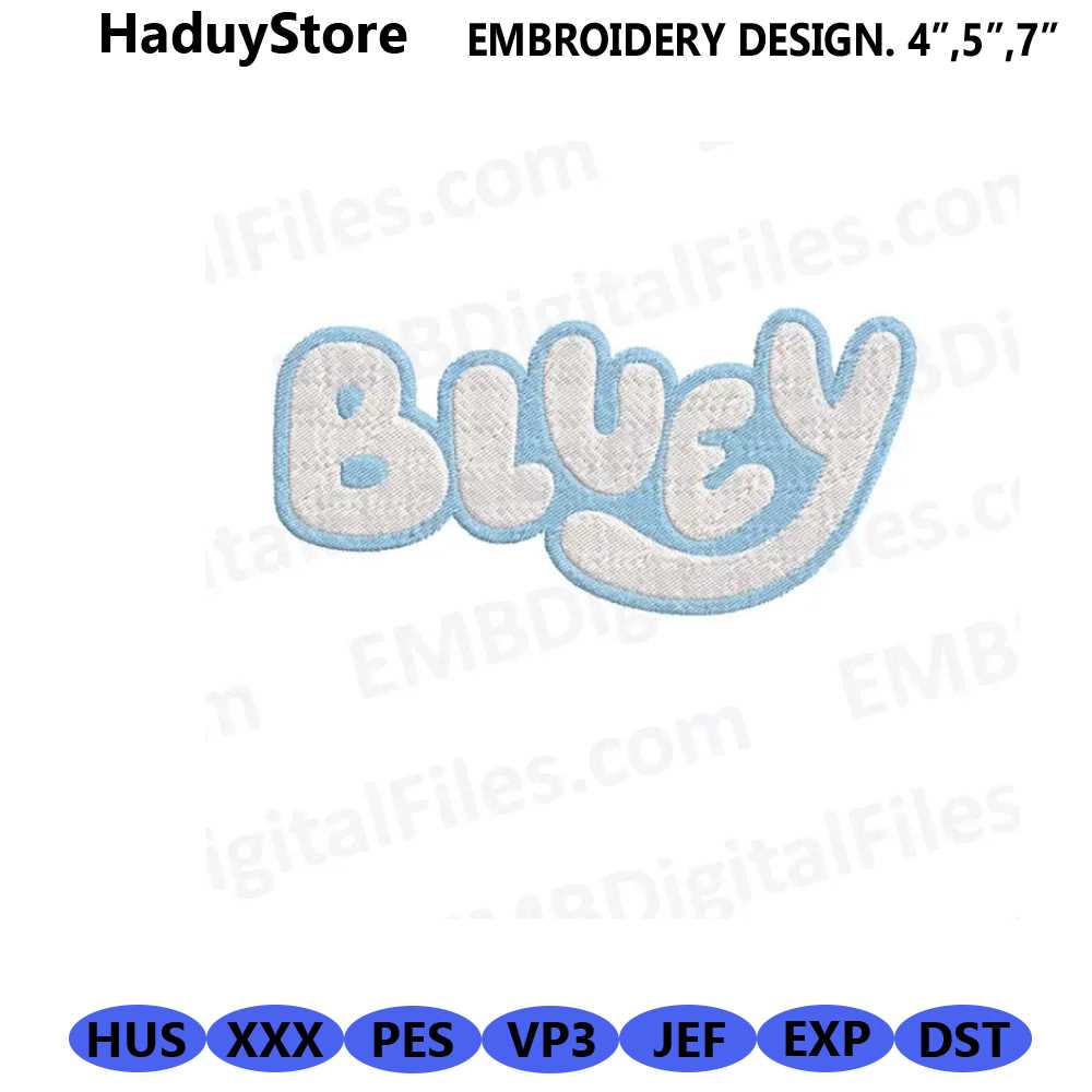 Bluey cartoon logo machine embroidery files free download, P - Inspire ...