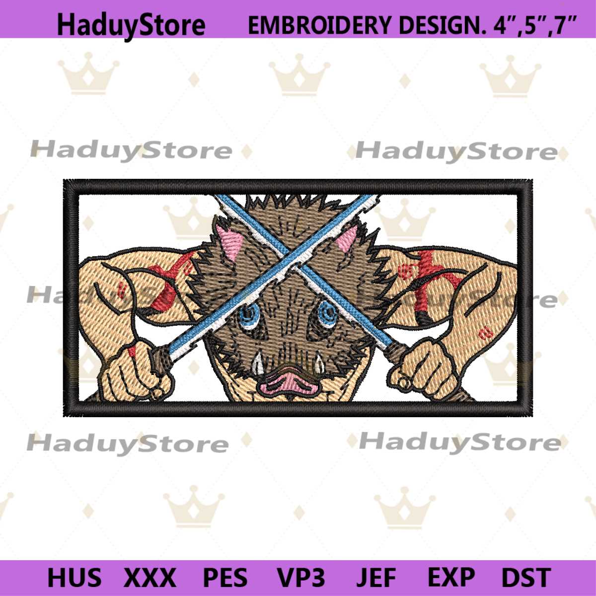 Inosuke Hashibira Come To Fight Embroidery Design Kimetsu No | Inspire ...