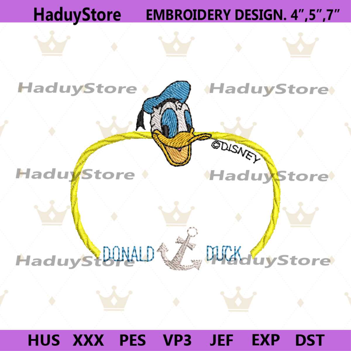 Donal Duck Anchor Embroidery Design Download | Inspire Uplift