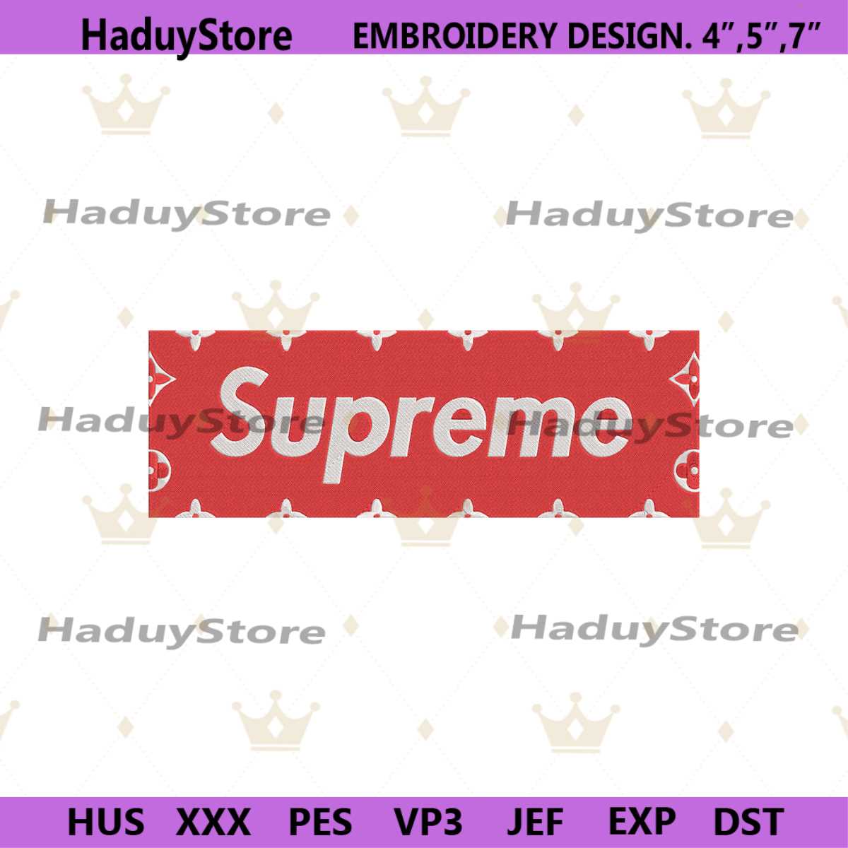 Supreme Box LV Embroidery Design Download | Inspire Uplift