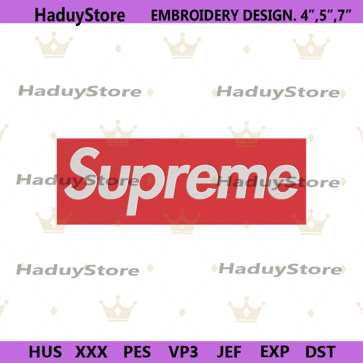 Supreme Box Red Logo Embroidery Design Download | Inspire Uplift