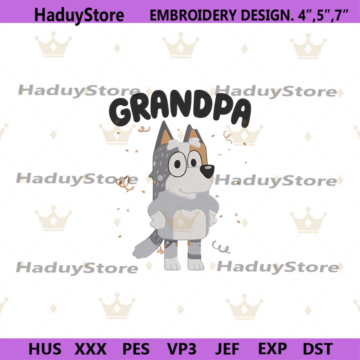 Bobba Bluey Machine Embroidery Digital Design, Grandpa Bob B | Inspire ...
